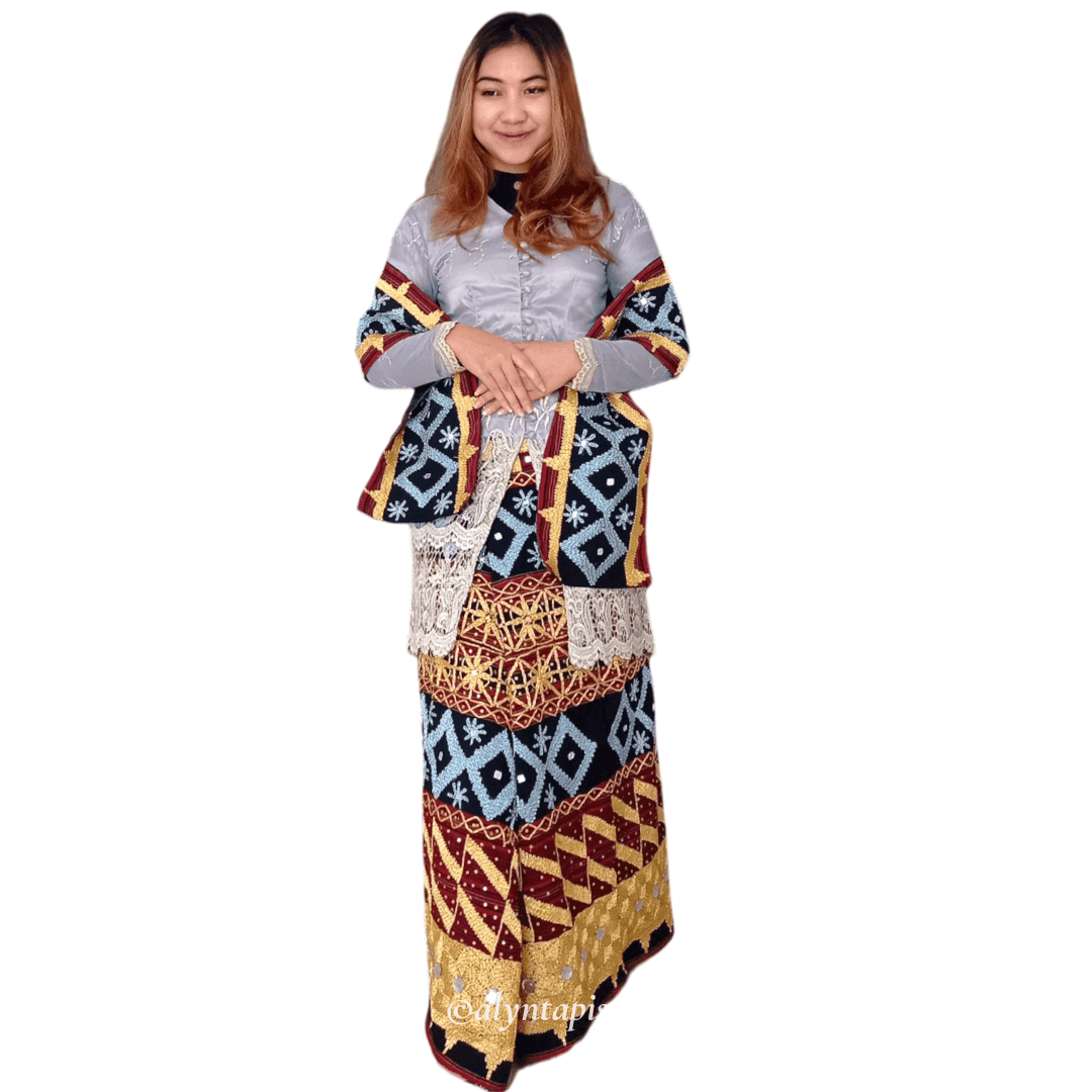 Kain Tapis cantik Wanita - Biru Kristal - Kerajinan Tapis Lampung